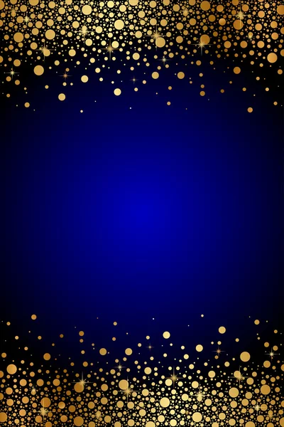 Vector blue background with gold sparkles - Stock Image - Everypixel