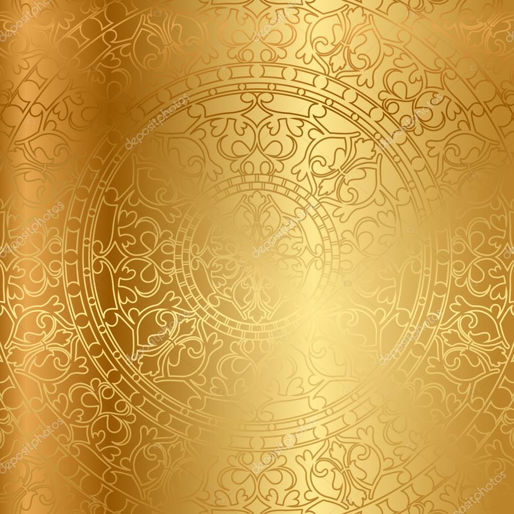 Vector gold background with floral decoration Stock Vector Image by ...