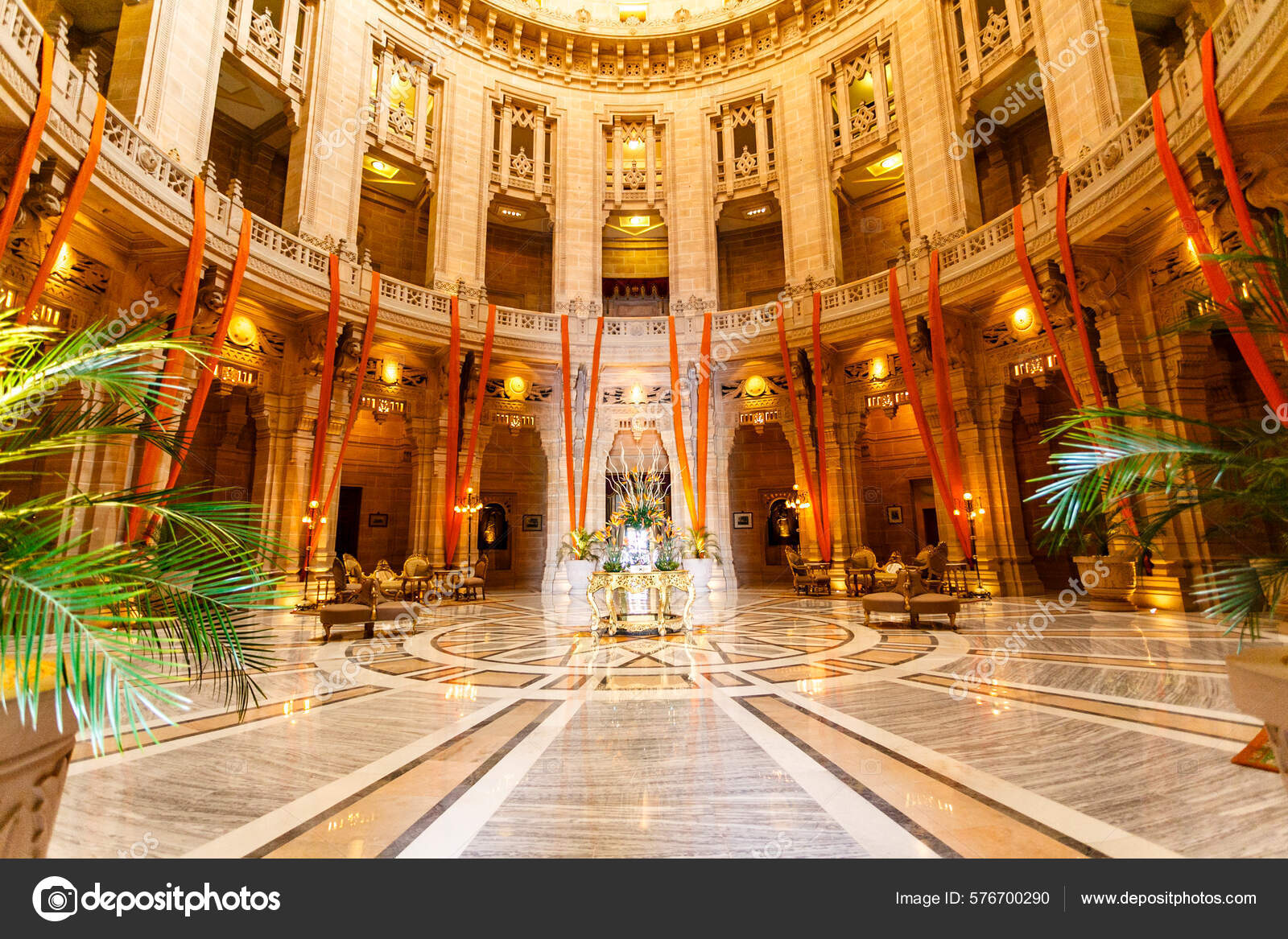 Main Hall Interior Umaid Bhavan Palace Jodhpur Rajasthan India Asia ...