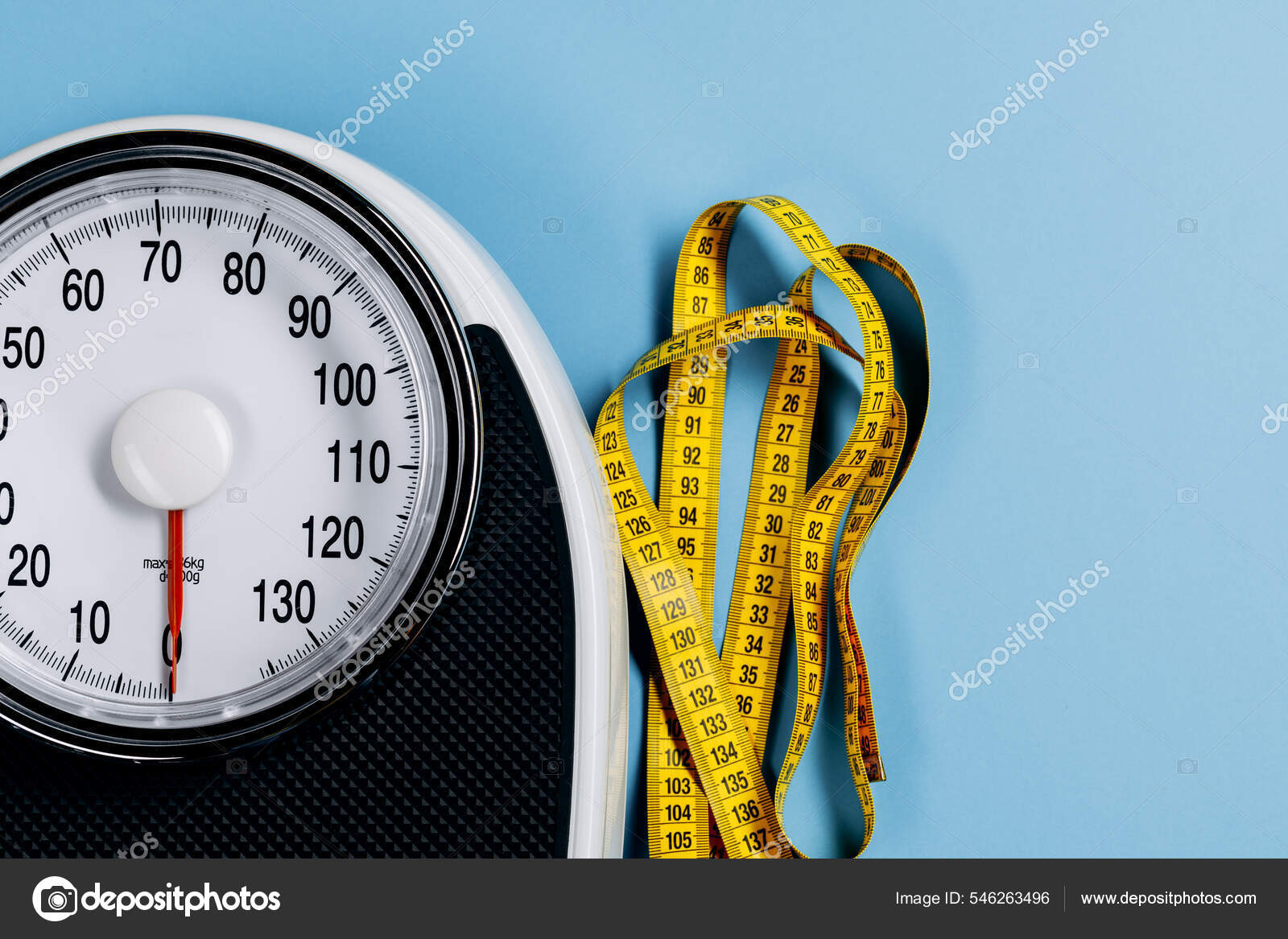 Scales Measuring Tape Top View Concept Excess Weight — Stock Photo ...