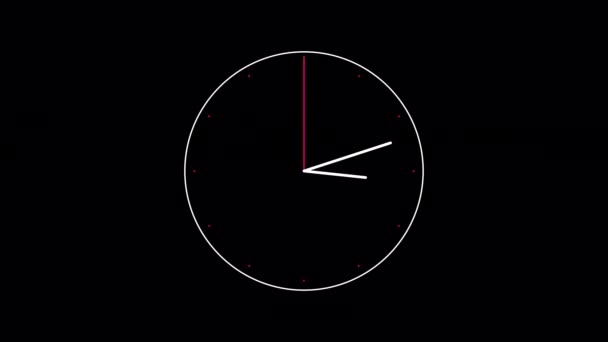 Animation Clock Rotating Time Pointers Watch Shows Running Time Counting — Stock Video © Digital ...