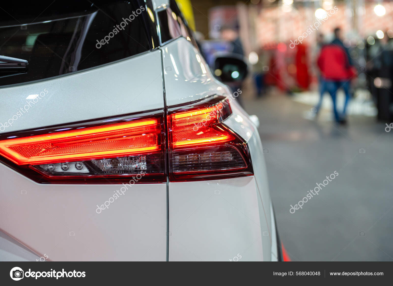 Close Red Led Taillight Modern Car Detail Rear Light Car Stock Photo by ...