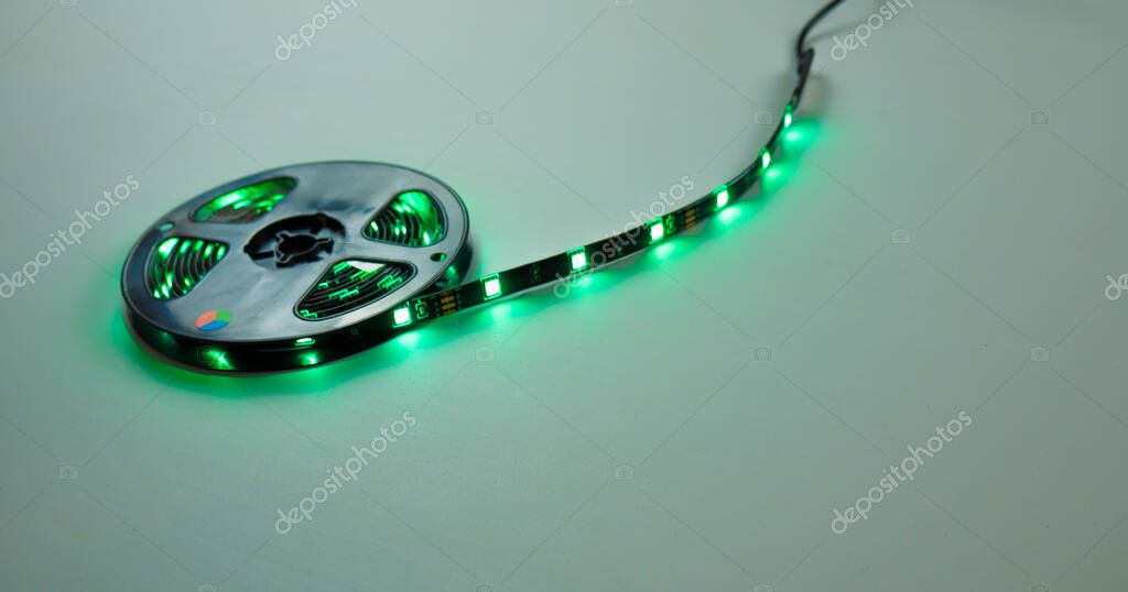 estática vista estacionaria en rollo de color interior luces led ...