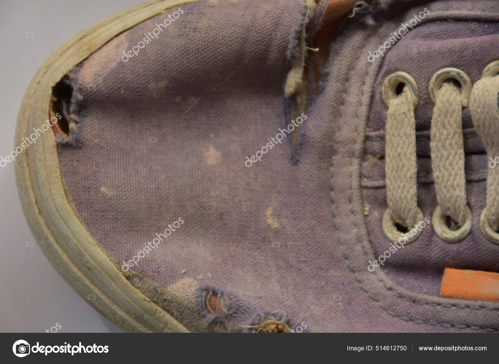 Old Torn Dirty Sneakers Shoes — Stock Photo © GalinkaLB #514612750