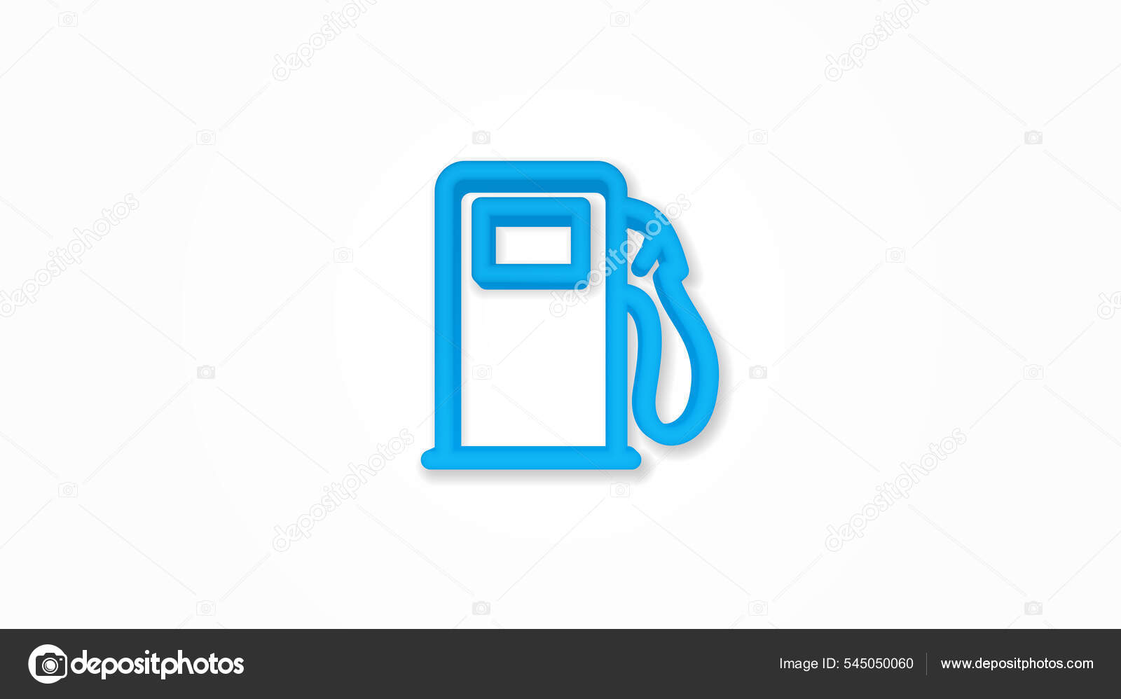 Gasoline filling station, column 3d realistic line icon. vector ...