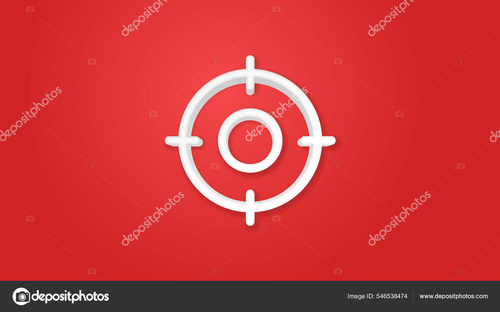 Aim, goal, target realistic icon. 3d line vector illustration. Top view ...