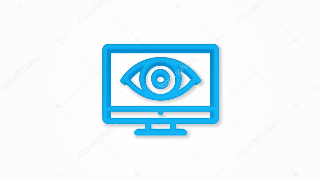 Vettoriale stockComputer, laptop, monotore e pittogramma occhi icona ...