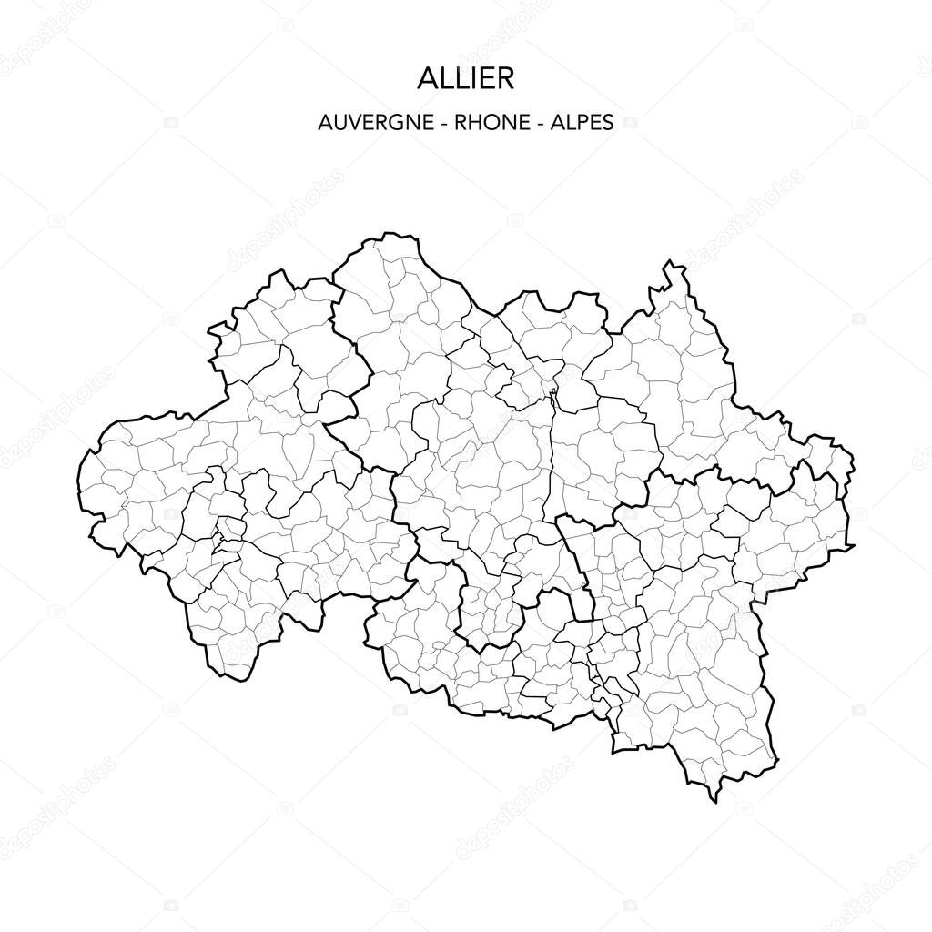 Mapa vectorial de las subdivisiones geopolíticas del Departamento ...
