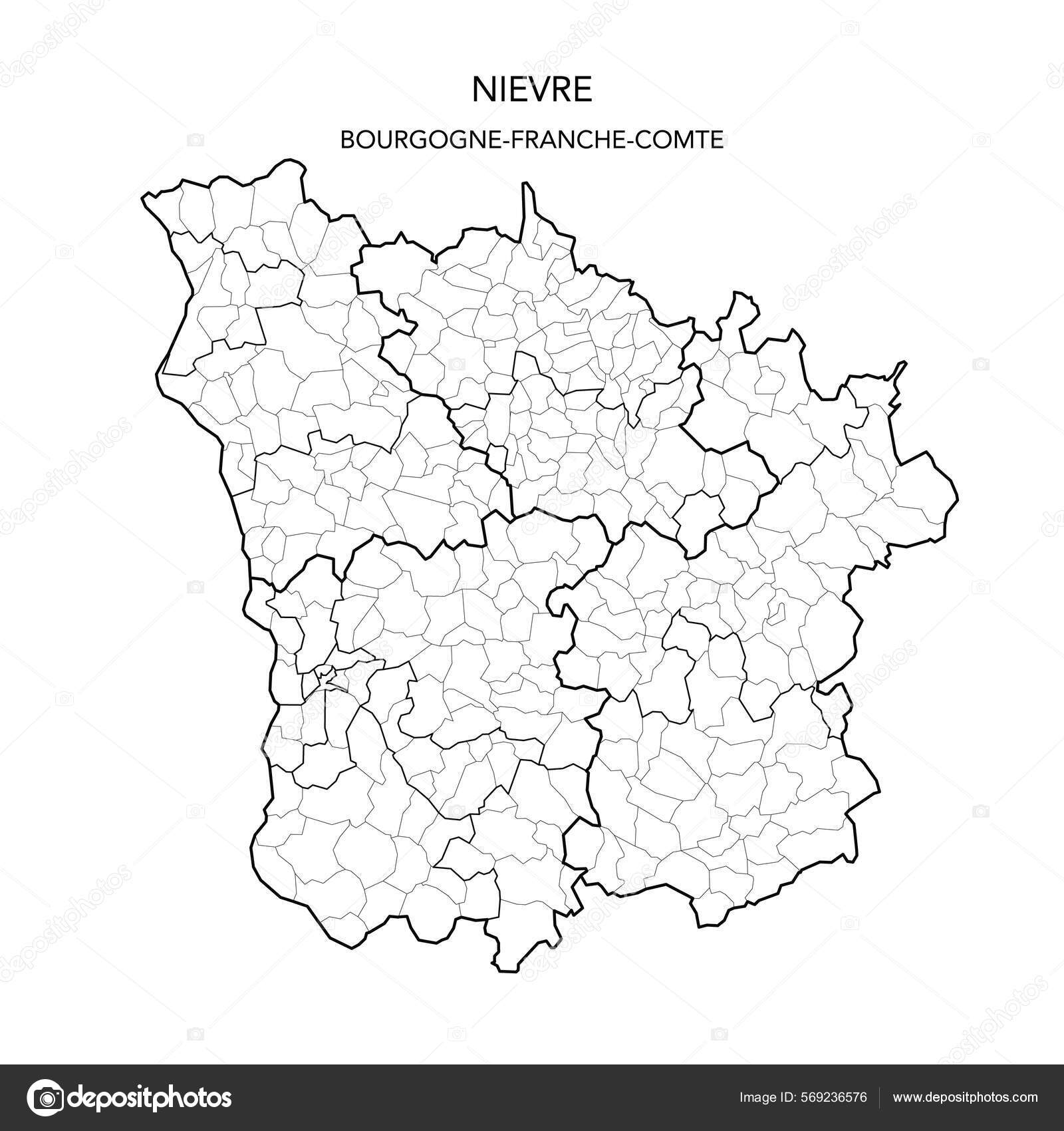 Vector Map Geopolitical Subdivisions French Department Nievre Including ...