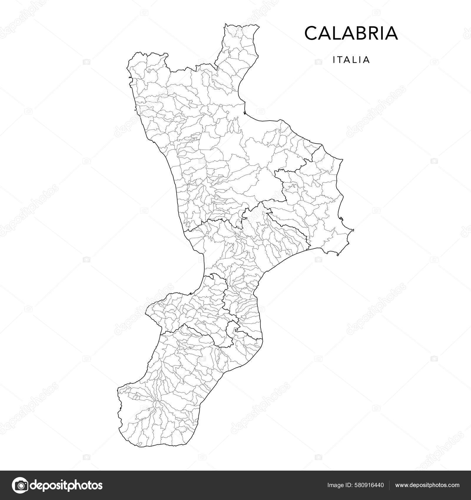 Vector Map Geopolitical Subdivisions Region Calabria Provinces ...