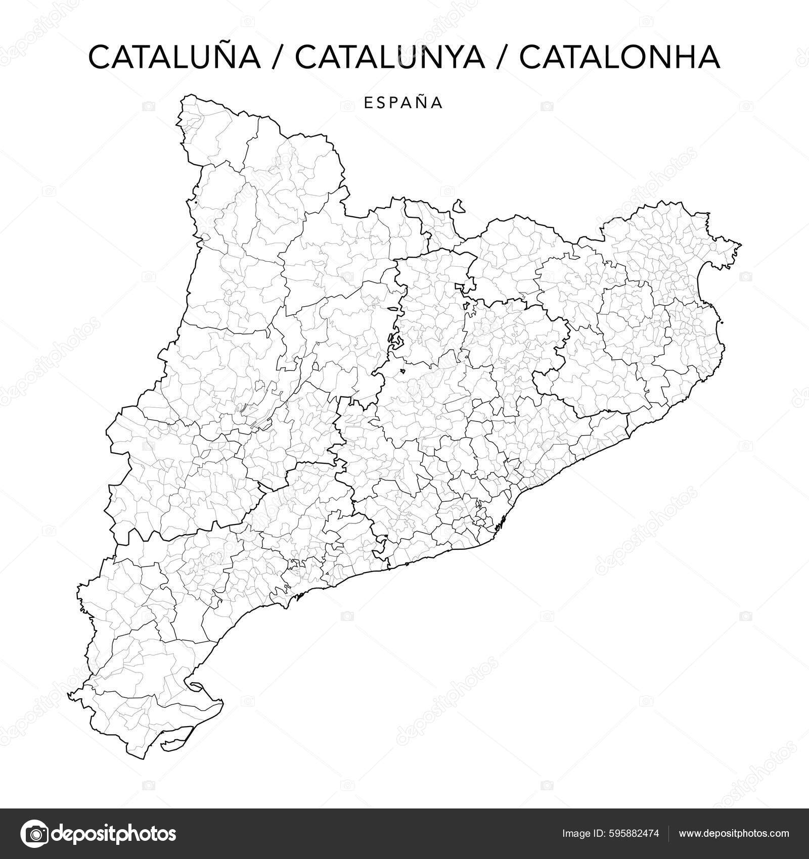 Geopolitical Vector Map Autonomous Community Catalonia Cataluna ...