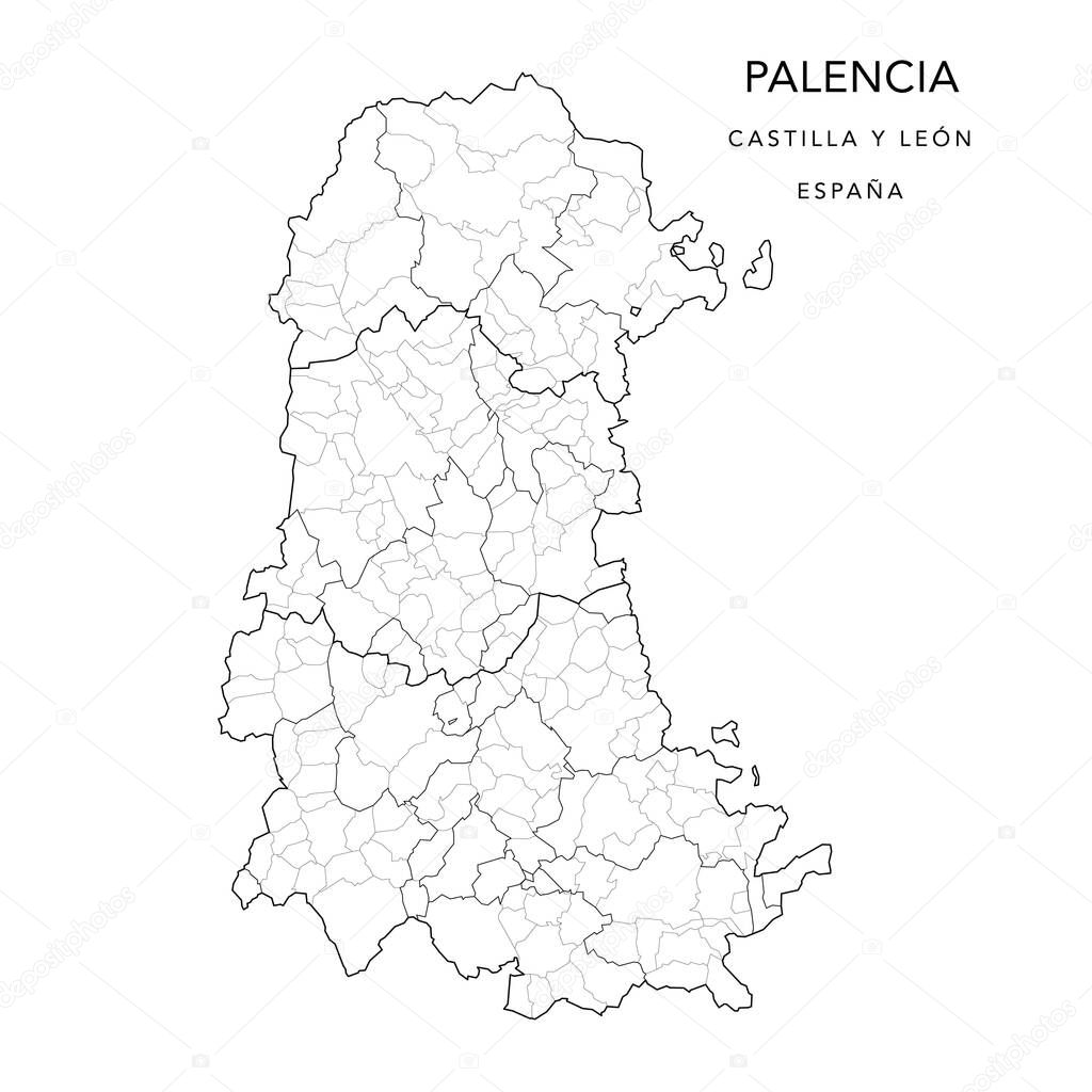 Geopolitical Vector Map of the Province of Palencia (Castile and Leon ...