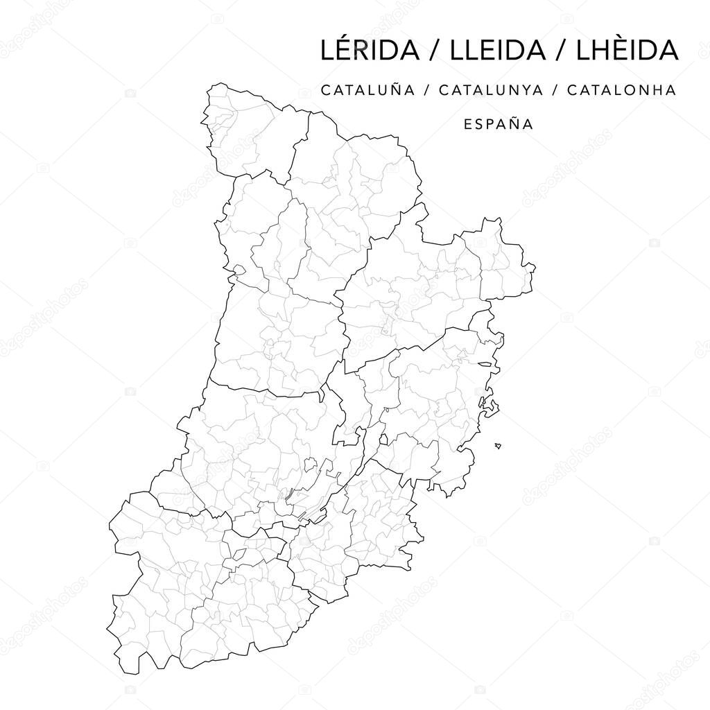 Administrative Map of the Province of Lleida (Catalonia) with ...