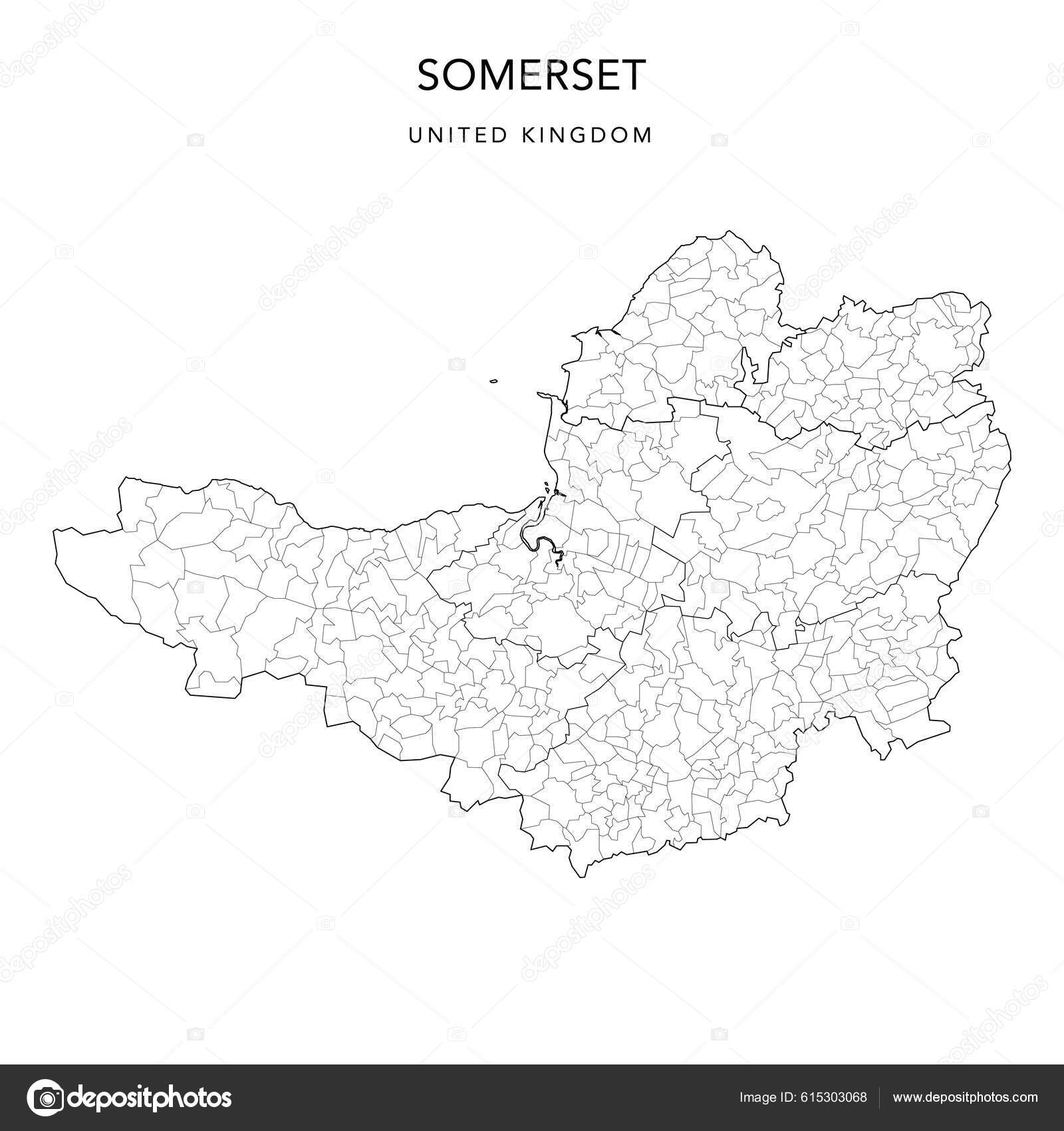 Administrative Map Somerset Counties Districts Civil Parishes 2022 ...