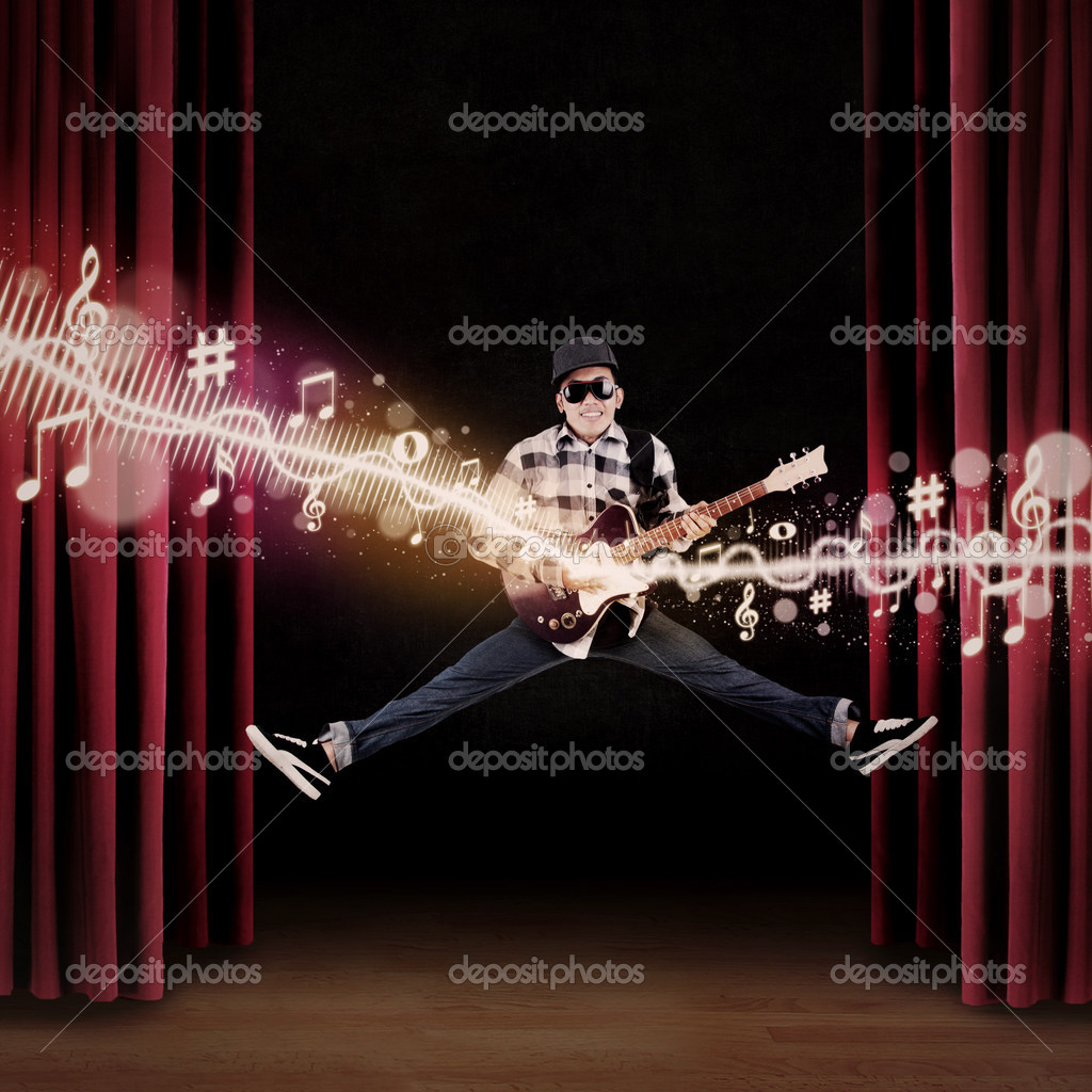 Guitarist Jumping On Stage