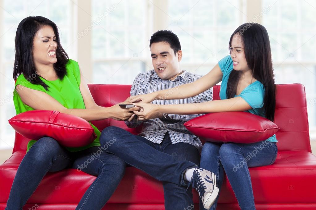 Filipino Family Watching Tv