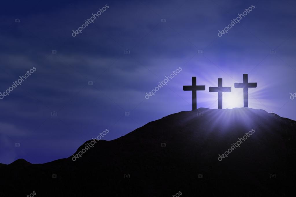 Cross signs on blue background Stock Photo by ©realinemedia 39077257