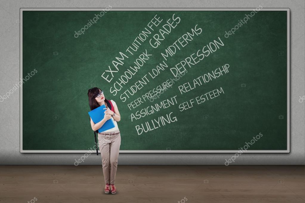 Worried student with her problems — Stock Photo © realinemedia #45799889