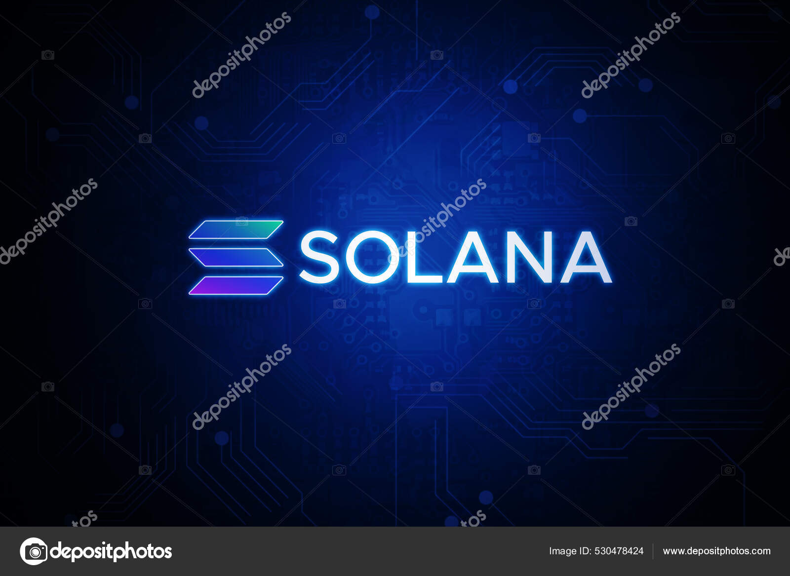 Image Solana Symbol Circuit Board Background Stock Photo by ...