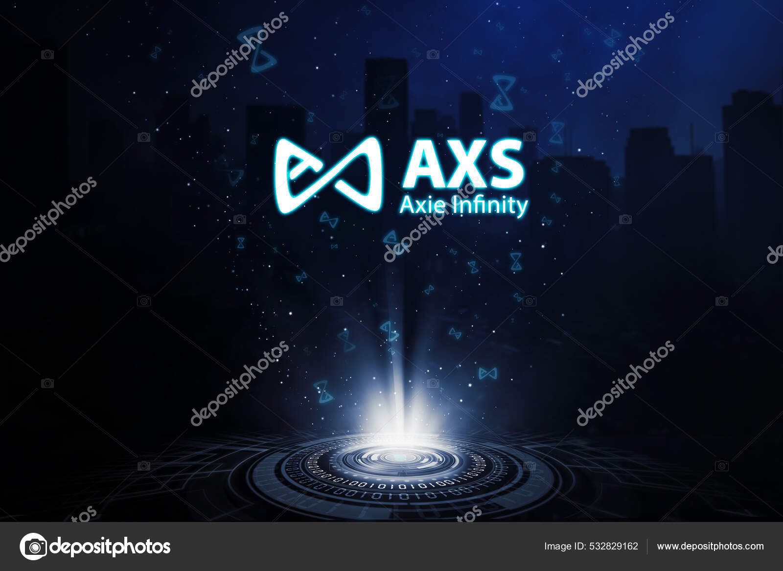 Image Axie Infinity Symbol Virtual Screen Cyberspace Modern City ...