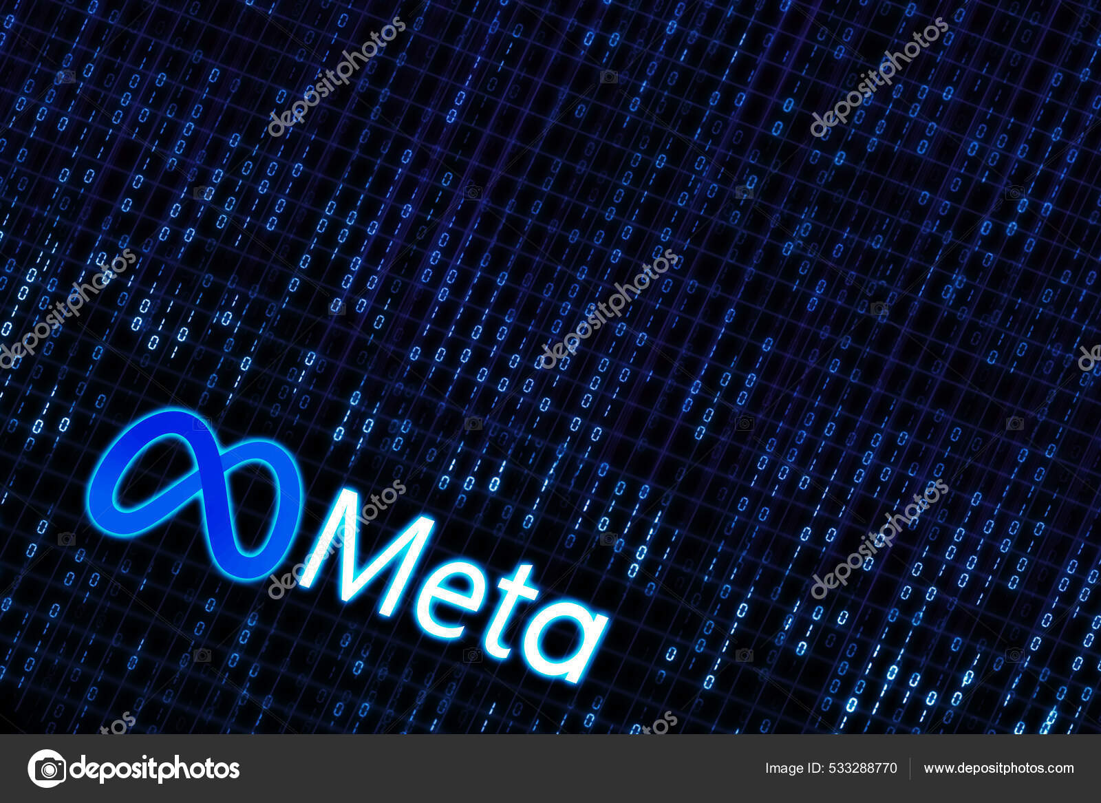 Image Meta Symbol Code Binary Virtual Screen Background Stock Photo by ...