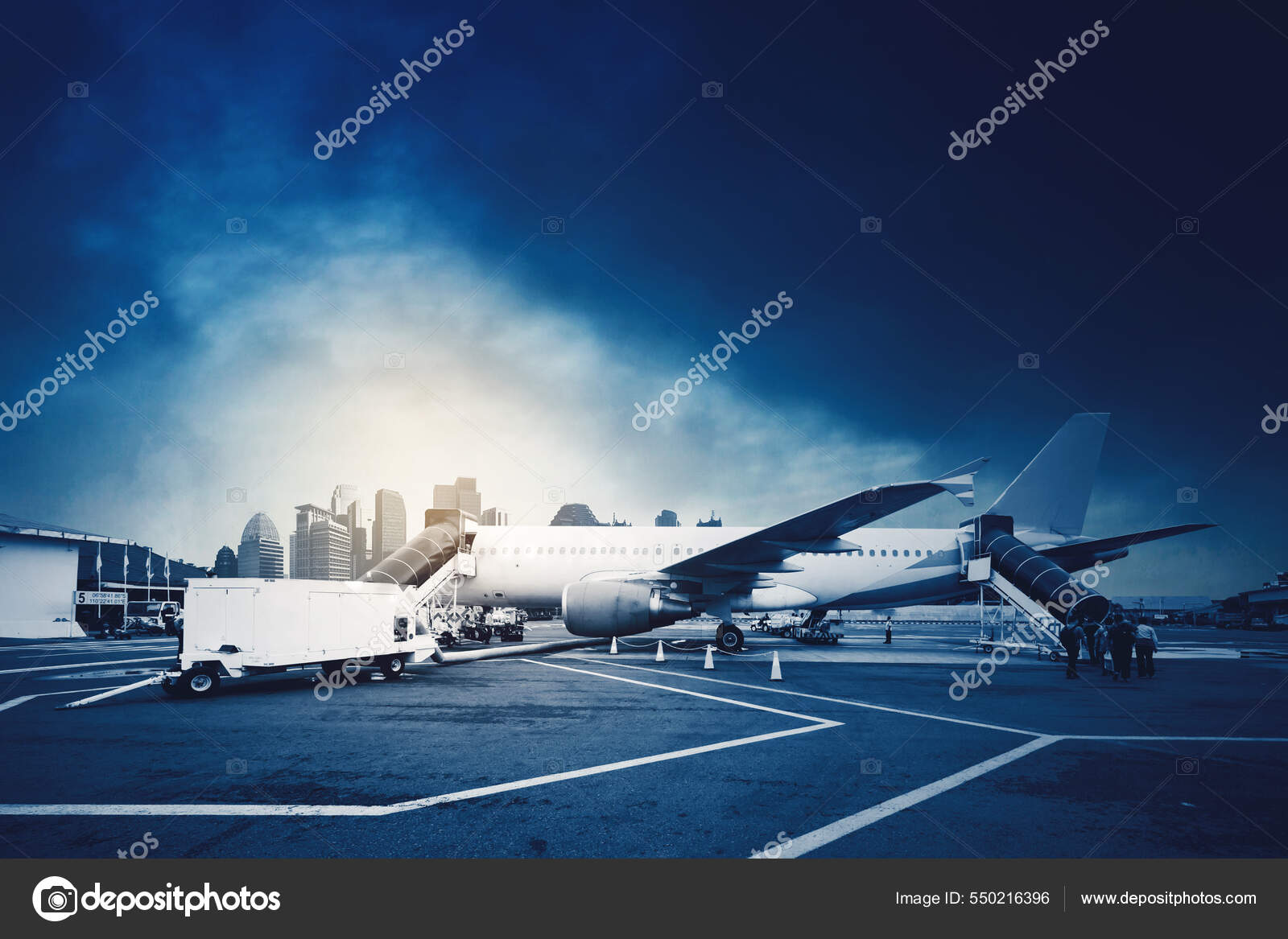 Image Airplane Being Loaded Cargo Preparation Departure International ...