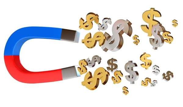 Money magnet with dollar coins Stock Photo by ©kharlamova_lv 17832379