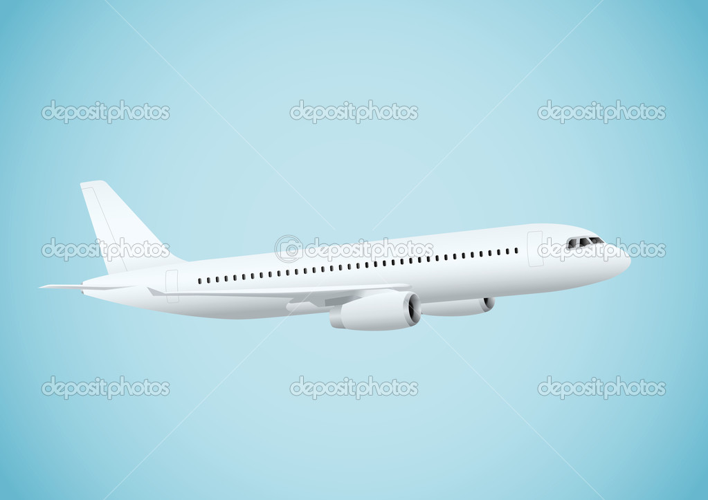 Plane in blue background Stock Vector Image by ©Ginko #33645911