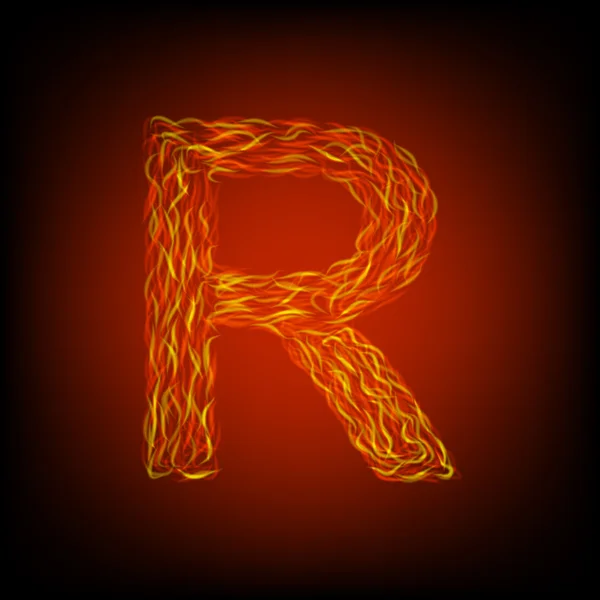 Letter R In Red Fire