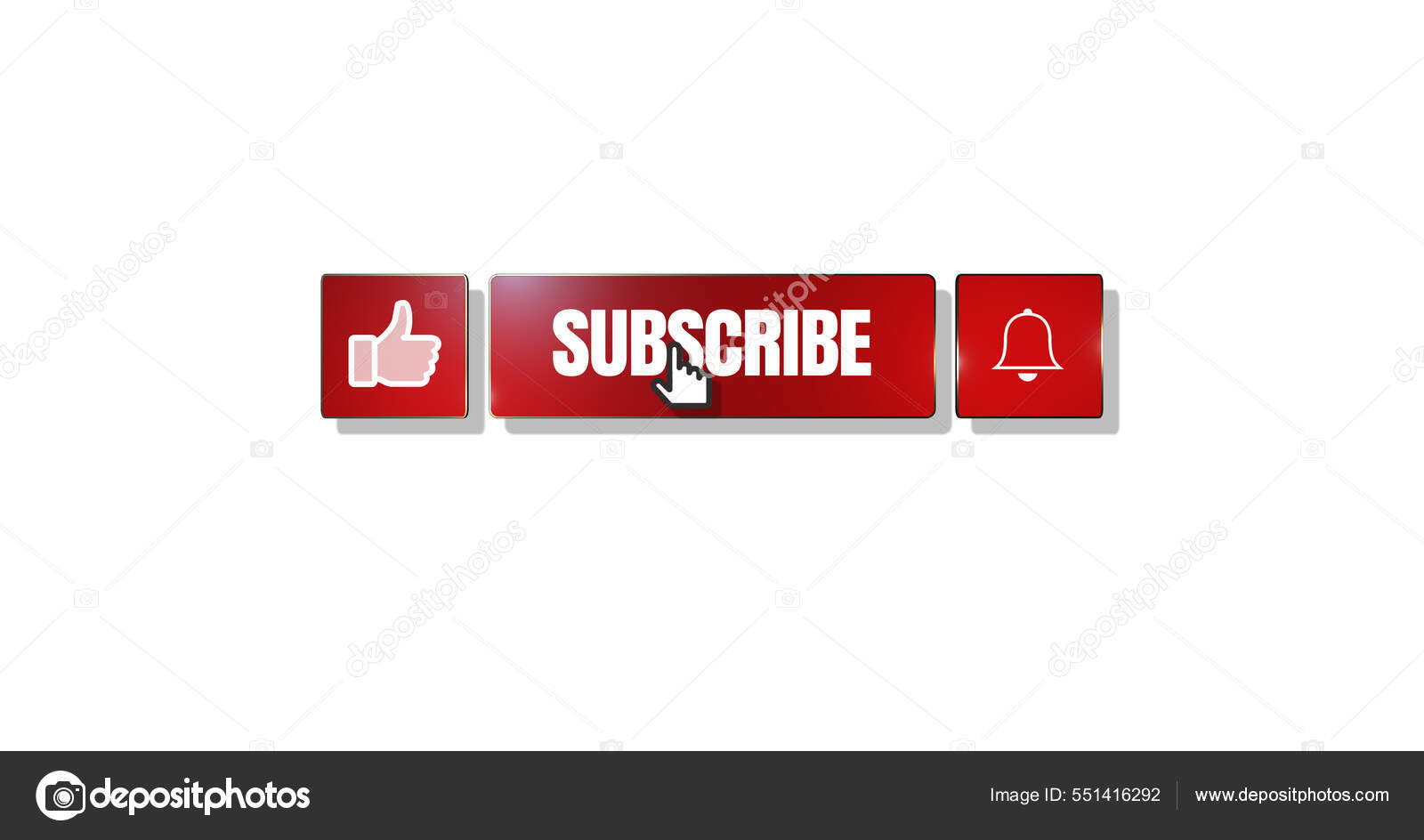 Mouse Clicking Button Subscribe Button Bell Notification Social Media ...