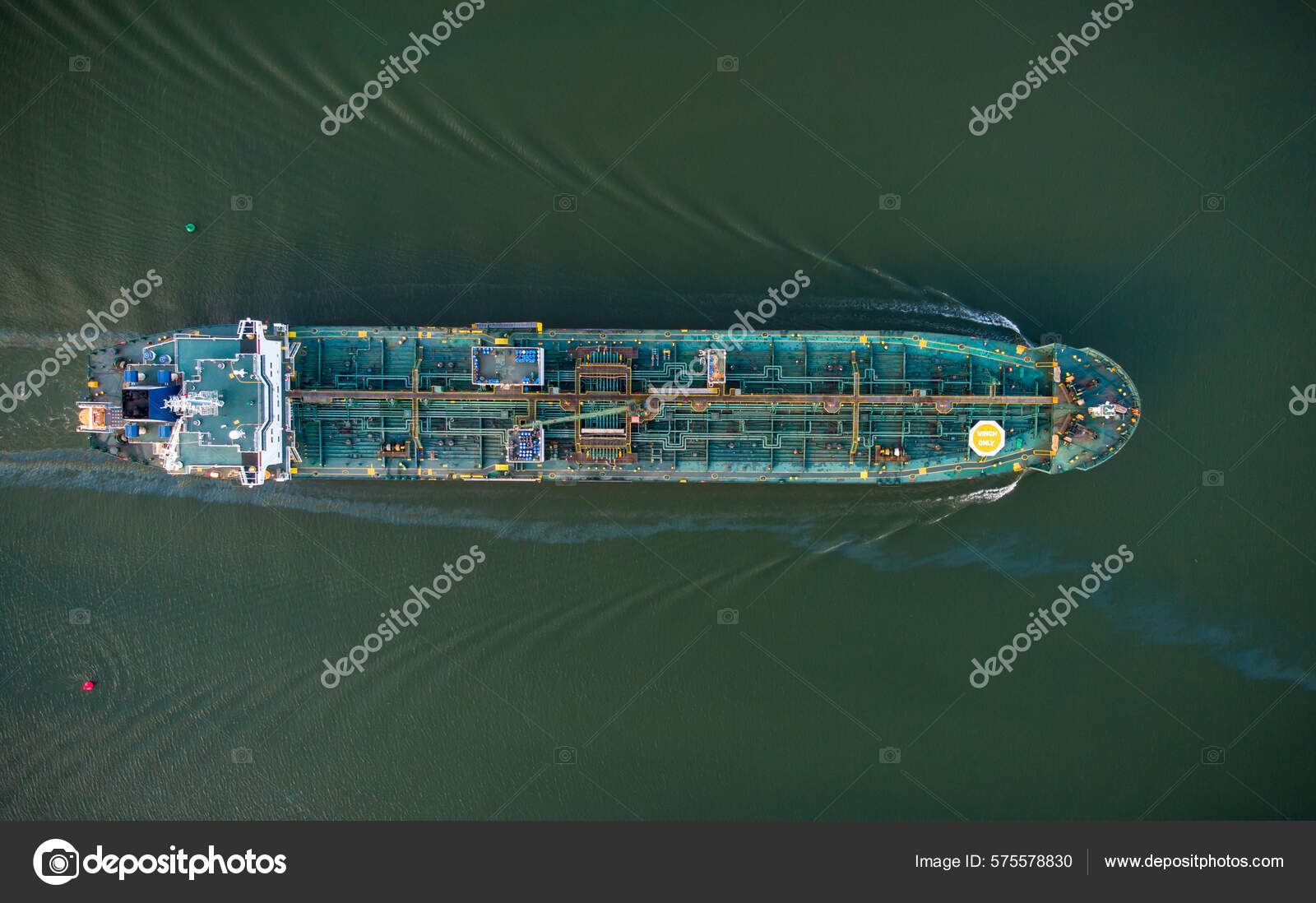 Large General Cargo Ship Tanker Bulk Carrier Top Aerial View Stock ...