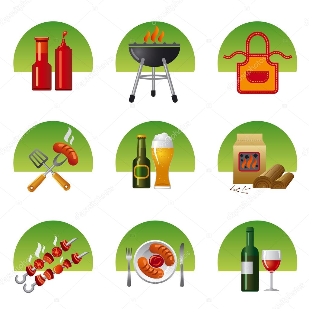 Barbecue icon set — Stock Vector © olegtoka1967 #24272901