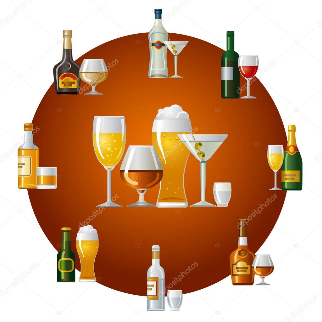 Alcohol drinks icon — Stock Vector © olegtoka1967 #24788691