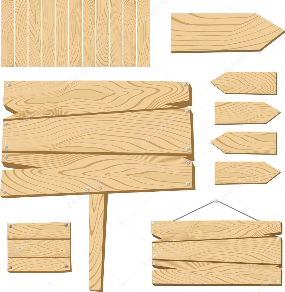 Sign board and wooden objects isolated Stock Vector Image by ©hayaship ...