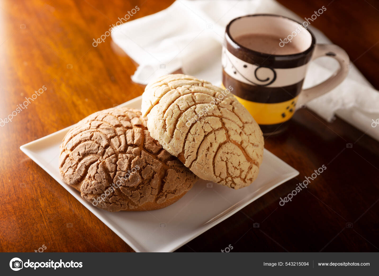 Conchas Mexican Sweet Bread Roll Seashell Appearance Usually Eaten ...