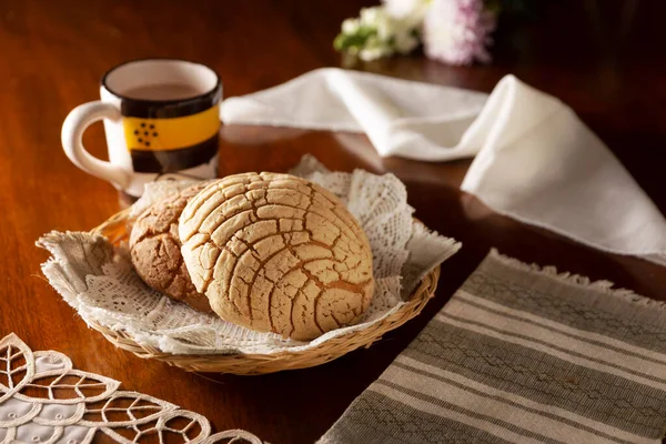 Conchas Mexican Sweet Bread Roll Seashell Appearance Usually Eaten ...