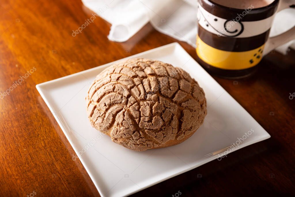 Conchas. Rollo de pan dulce mexicano con apariencia de concha marina ...