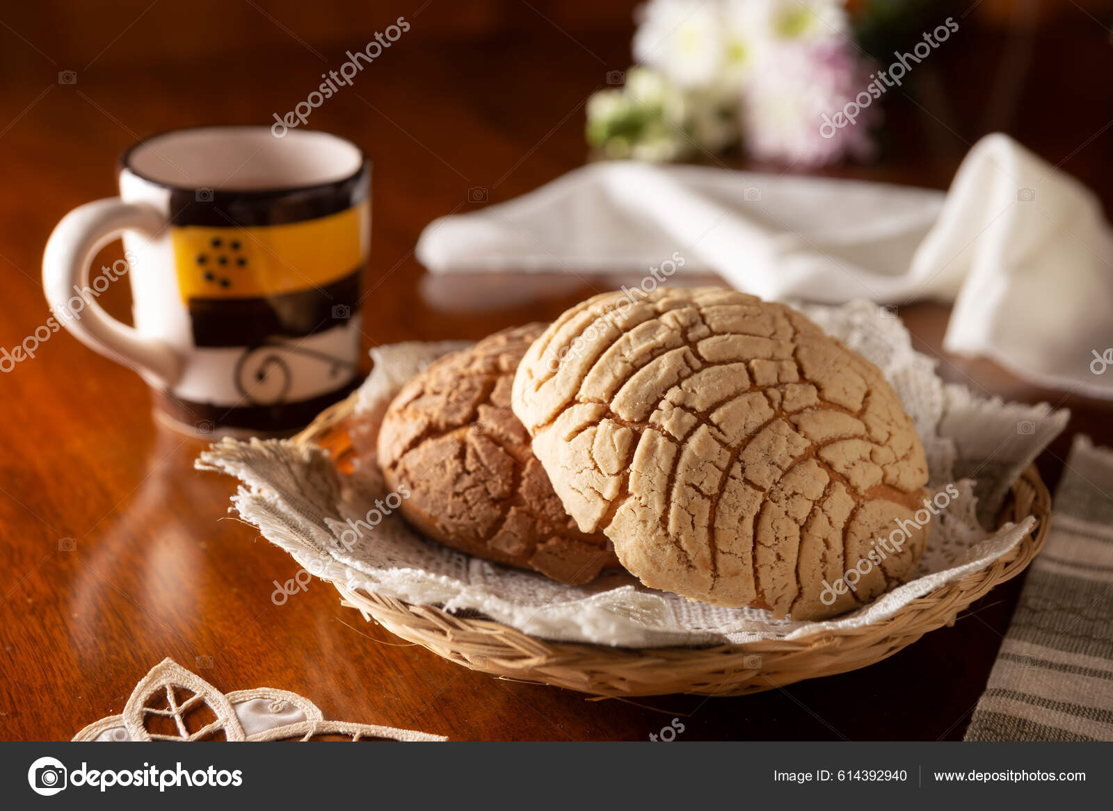 Conchas Mexican Sweet Bread Roll Seashell Appearance Usually Eaten ...