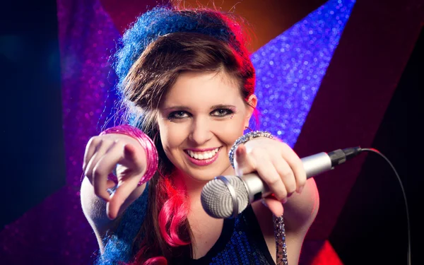 Pop star smiling at camera - Stock Image - Everypixel