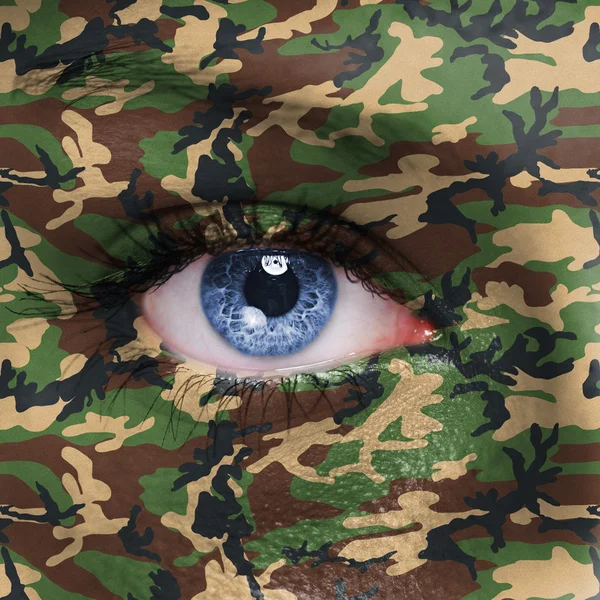 Soldier face with camo colours — Stock Photo © Alexis84 #25110753