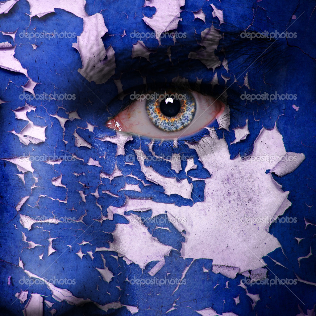 Cracked paint on face Stock Photo by ©kwasny222 28547135