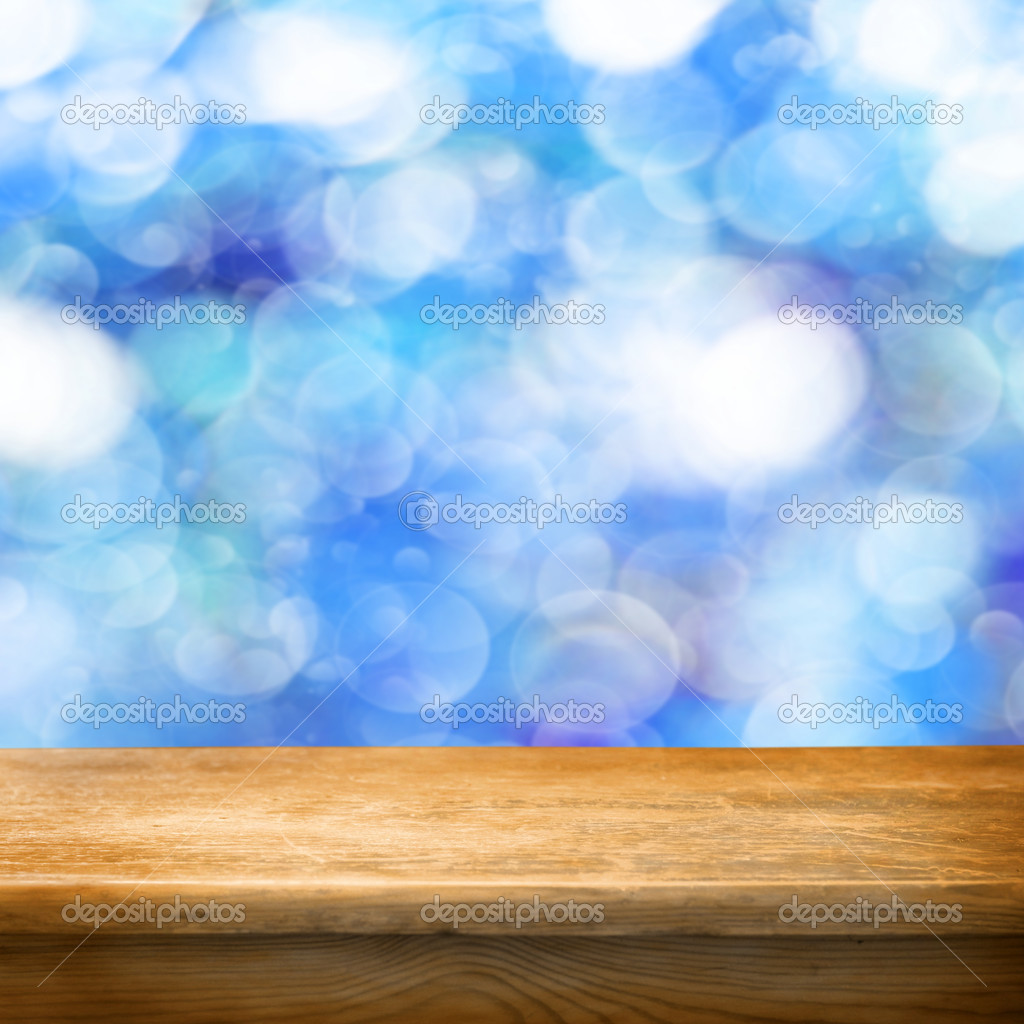 Empty table with blue background — Stock Photo © kwasny222 #30241517