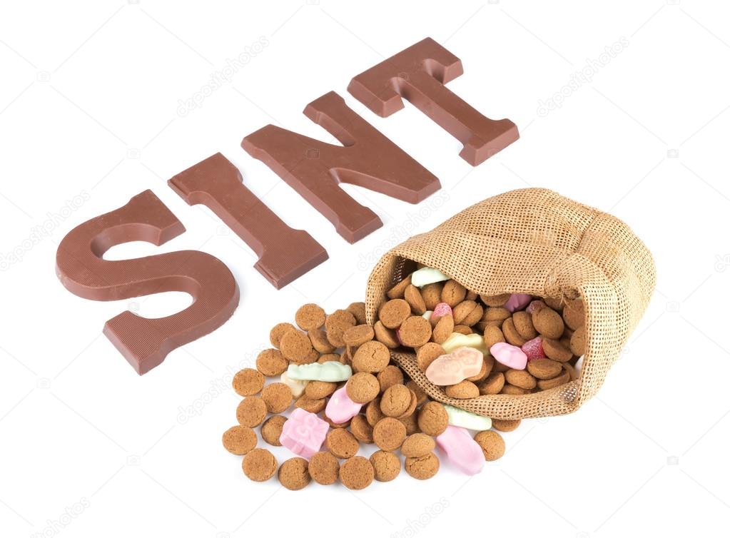 woord sint en zak gember noten en snoep voor Nederlandse gebeurtenis ...