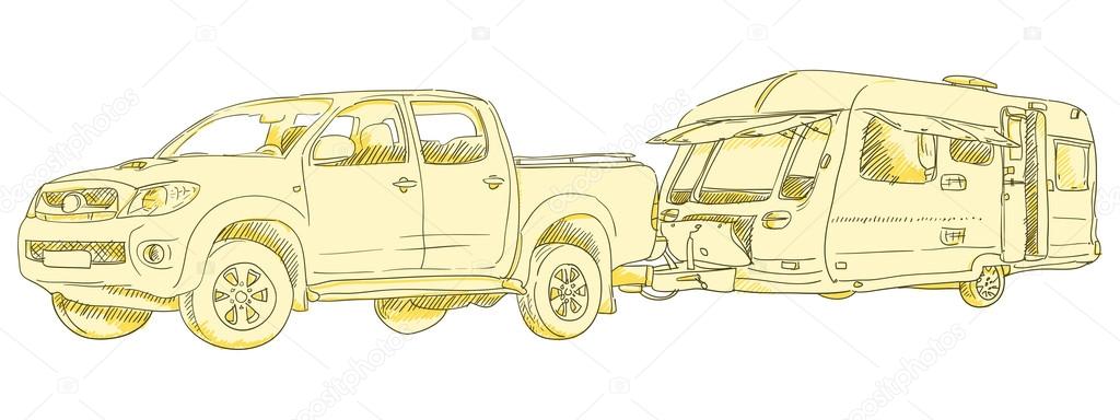 Caravan Drawing Stock Vector Image by ©zager #20097959