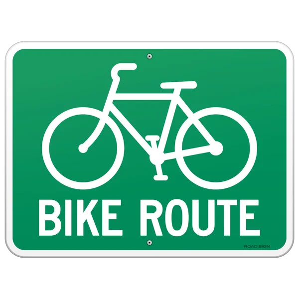 Bicycle route guide sign on white background Stock Vector Image by ...