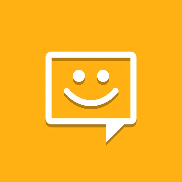 Set Smile Icon. Circle and square buttons. Happy face chat speech ...
