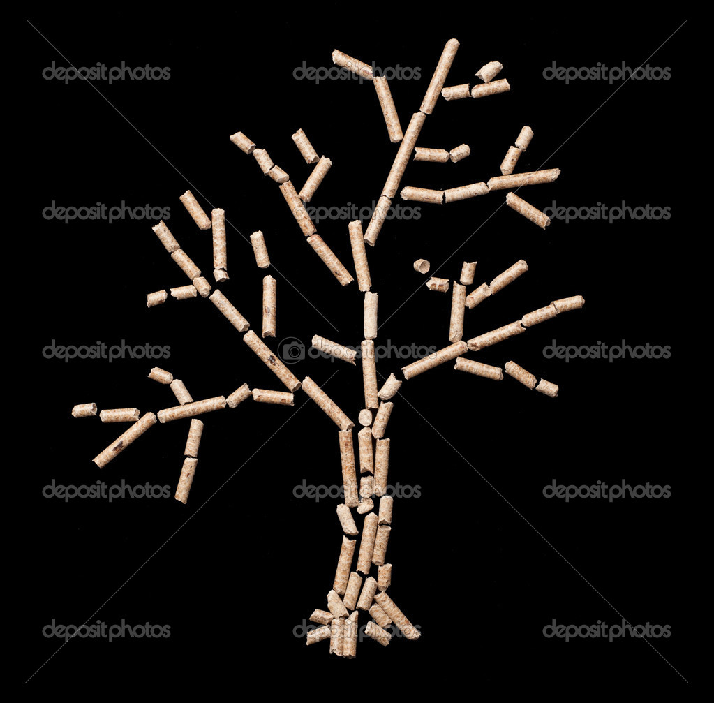 Nice tree of wood pellet on black background Stock Photo by ...