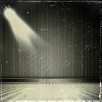 Background in show. Interior shined with a projector — Stock Photo ...