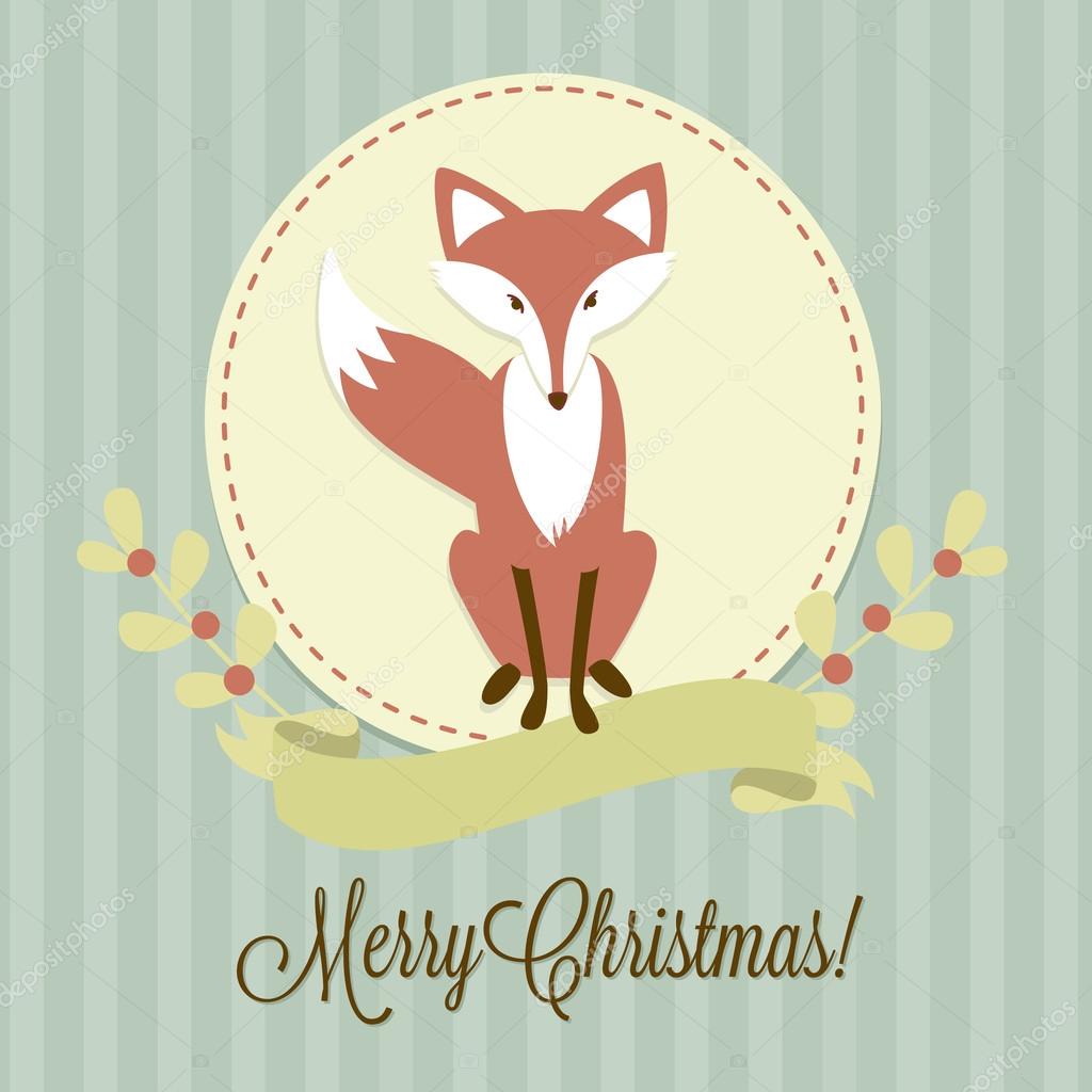 Christmas background Fox Stock Vector Image by ©AlisaFoytik #34802373