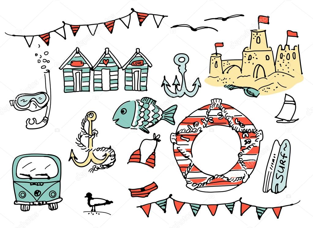 Summer doodles Stock Vector by ©AlisaFoytik 35498861